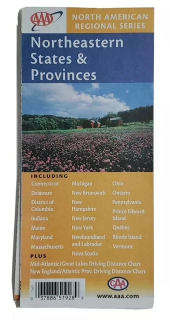 ROAD MAP NORTHEASTERN States and Provinces USA North American Regional ...