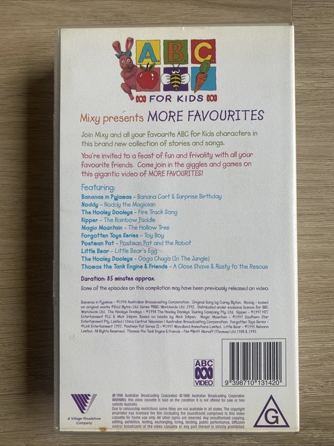 ABC FOR KIDS - Mixy Presents More Favourites Childrens Vhs Video Noddy ...