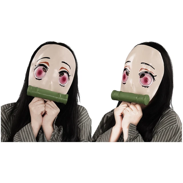 DEMON SLAYER KAMADO Nezuko Mask Cosplay Latex Masks Helmet Masquerade ...
