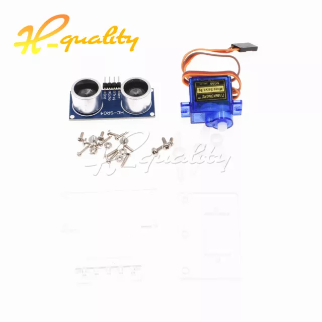 SG90 SERVO+HC-SR04 MODULO range ad ultrasuoni + kit staffe di montaggio ...