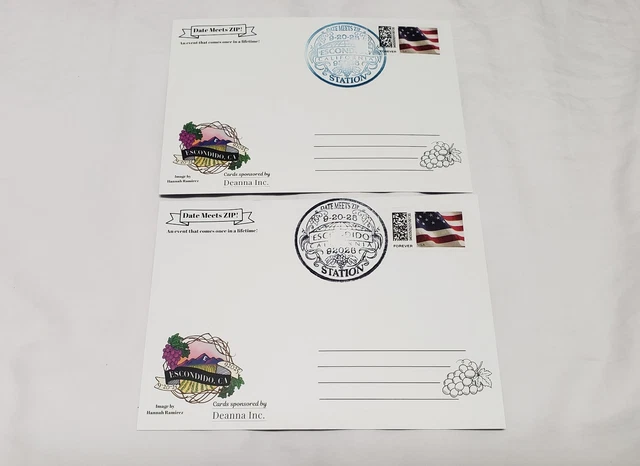 RARE 2025 ESCONDIDO CA 92025 Date Meets Zip Code Flag Stamp Postcard ...