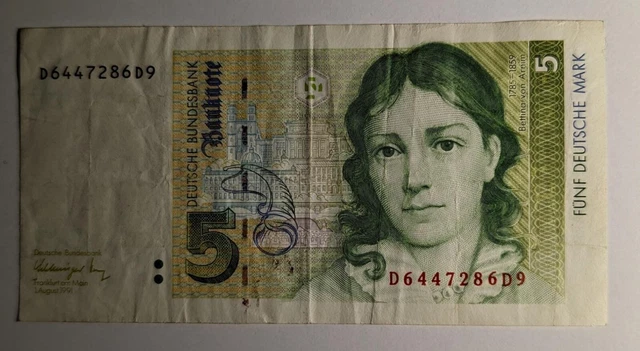 5 DM SCHEIN 1991, Fünf Deutsche Mark, Sehr guter Zustand, Sammler EUR ...