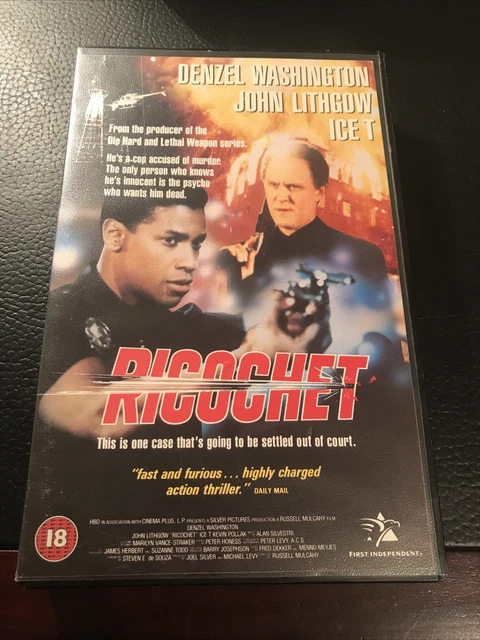 RICOCHET - EX-RENTAL Big Box VHS Video Denzel Washington John Lithgow ...