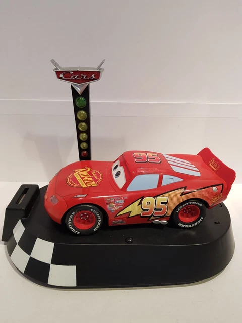 DISNEY PIXAR CARS Electronic McQueen Talking Bank Lights Up Car Moves ...