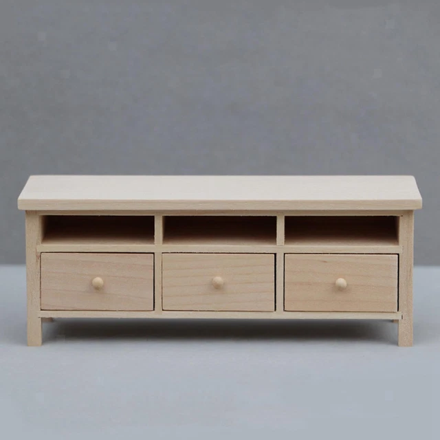 MEUBLE TV EN bois pour maison de poupée, échelle 1:12, modèle de meuble TV EUR 12,96 - PicClick FR