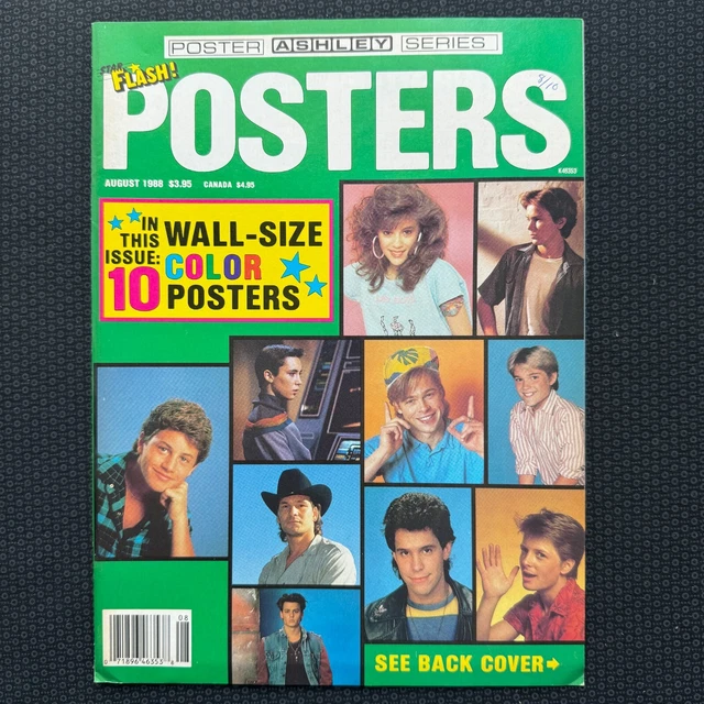 STAR FLASH POSTERS Magazine Aug 1988 Kirk, Alyssa, Depp, River, Swayze ...