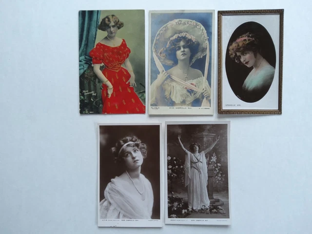 FIVE VINTAGE EDWARDIAN Glamour Postcard's Actress Gabrielle Ray £1.99 - PicClick UK