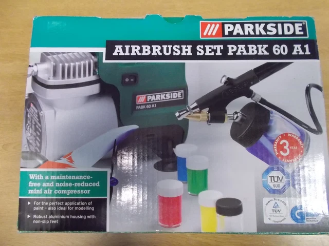 AIRBRUSH SET PABK 60 A1 Parkside - Compressor, Air-Brush, Paints, Hoses ...
