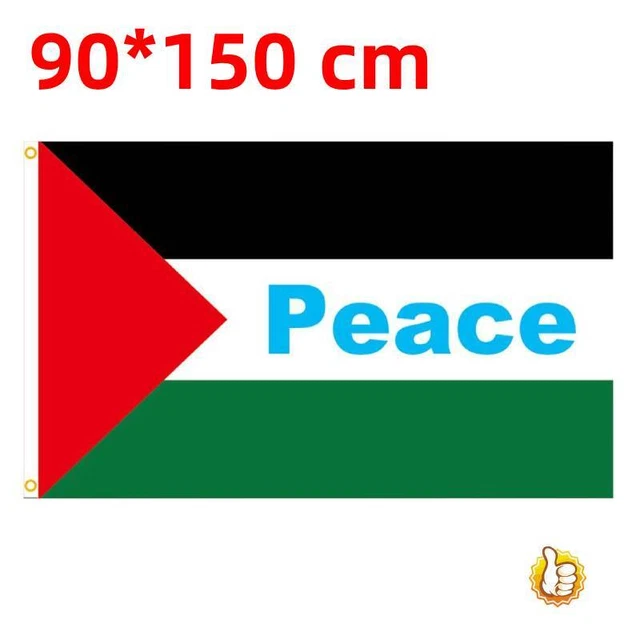 PALESTINE PALESTINIAN FLAG Peace 5Ft X 3Ft Eyelets Premium-Polyester ...