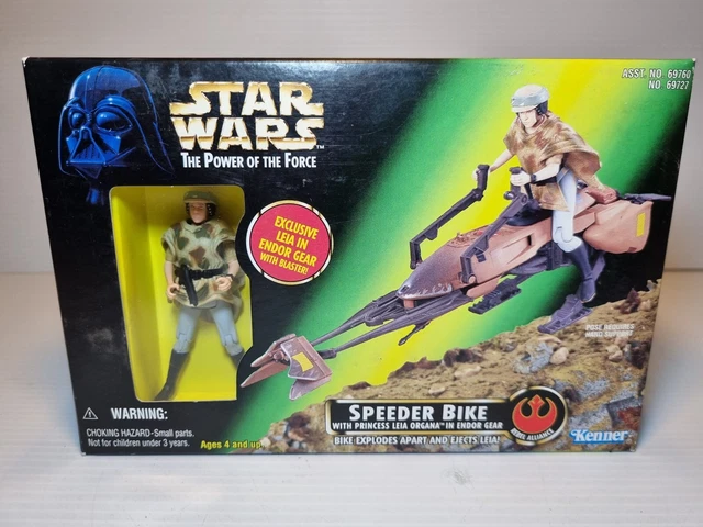 STAR WARS POWER of the Force 1997 Speeder Bike w Princess Leia in Endor Gear $60.00 - PicClick AU