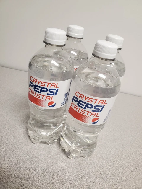 4 BOTTLES - Crystal Pepsi - Cristal Pepsi - Clear Cola 591ml - Super ...