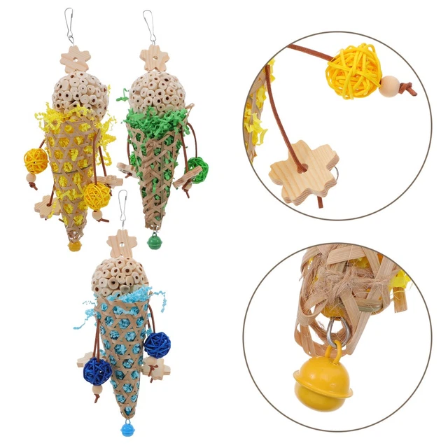 3 PCS PARROTS Cage Accessories Macaw Toys Bird Foraging Shredding $25. ...