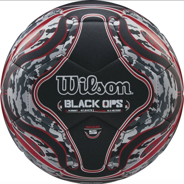 NEW WILSON BLACK Ops Soccer Ball Size 5 Red Black and Gray Camouflage ...