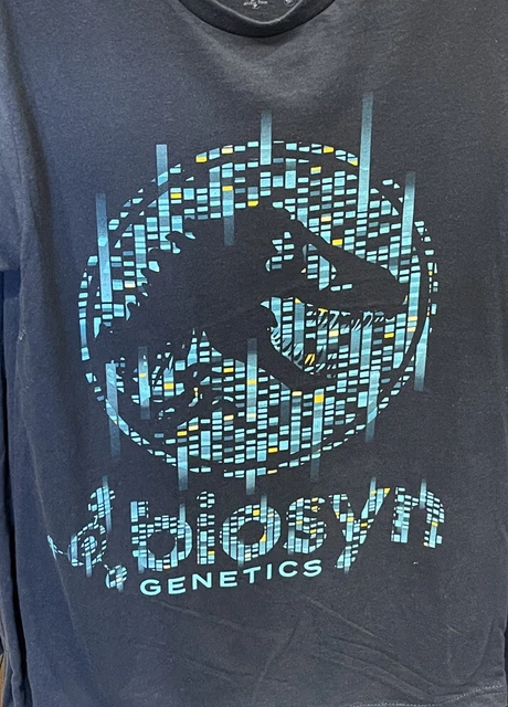 UNIVERSAL STUDIOS JURASSIC World Biosyn Genetics T-Rex Adult T-Shirt ...