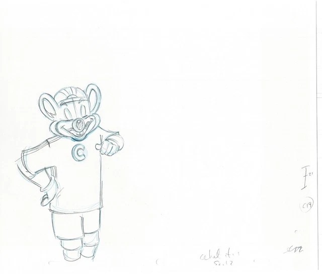 CHUCK E CHEESE Pizza Commercial Production Animation Cel Drawing 2005 ...