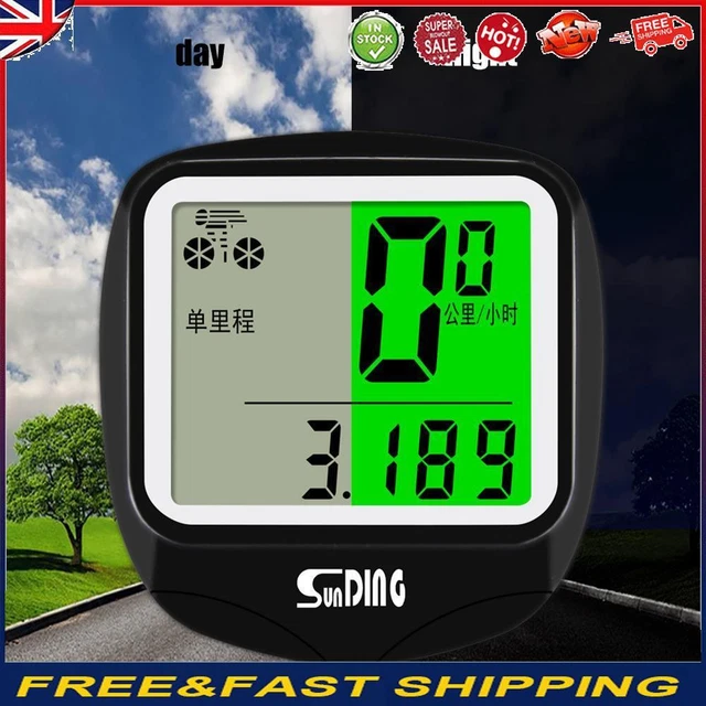 SUNDING MOUNTAIN BIKE Timer Computer Bicycle LCD Display Odometer ...
