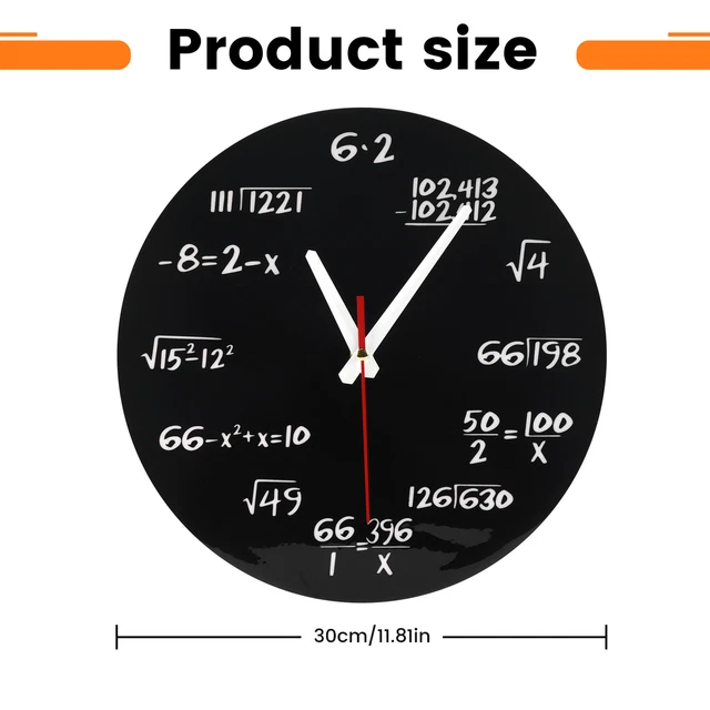 HORLOGE MURALE MATHÉMATIQUE, Formules MathéMatiques Horloge Quiz ...