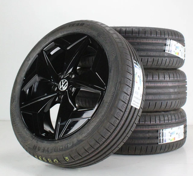 VW ID.3 SUMMER Wheels Goodyear 19 Inch Alloy Rims Andoya Black Rims ...
