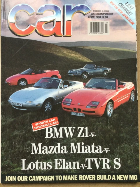 CAR MAGAZINE - April 1990 - Z1 v Mazda Miata v Elan v TVR S, M5 v ...
