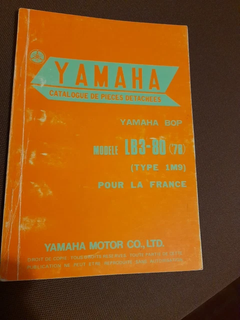 ANCIEN PART LIST yamaha bop lb3 80 de 78 type 1m9 EUR 17,90 - PicClick FR