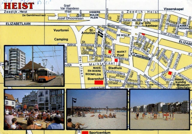 AK MAP, CITYMAP, Stadtplan **HEIST - ZEEDIJK - KNOKKE** EUR 1,00 ...