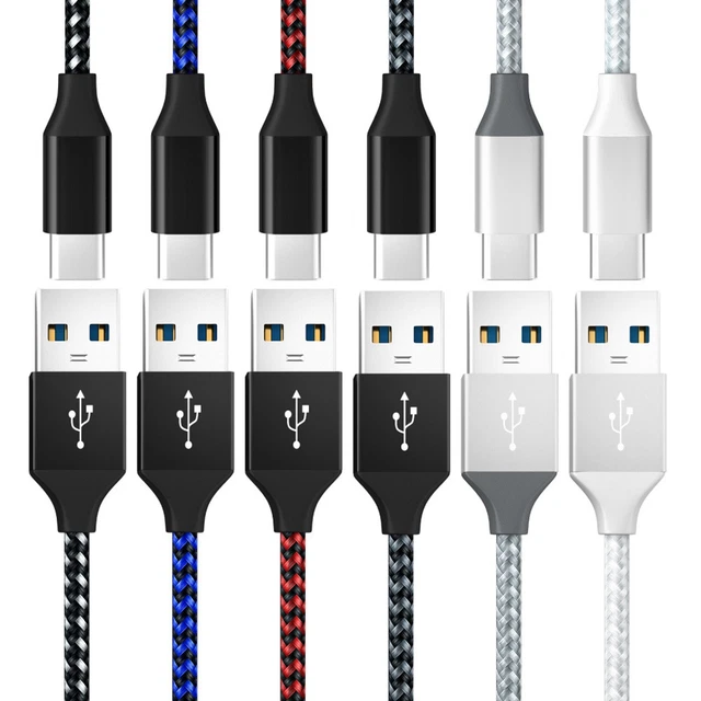 USB TYPE C Cable Fast Charging 6.6ft USB C Data Sync Cable 3A Fast ...