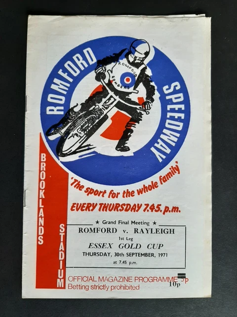 SPEEDWAY PROGRAMME ROMFORD last ever meeting v Rayleigh 30 September 1971 £5.43 - PicClick UK
