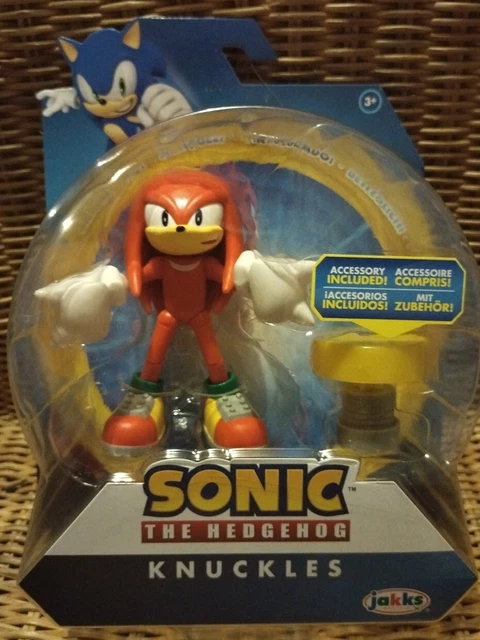 SONIC THE HEDGEHOG KNUCKLES 4" Articulated Figure & Rare Sping Board ...