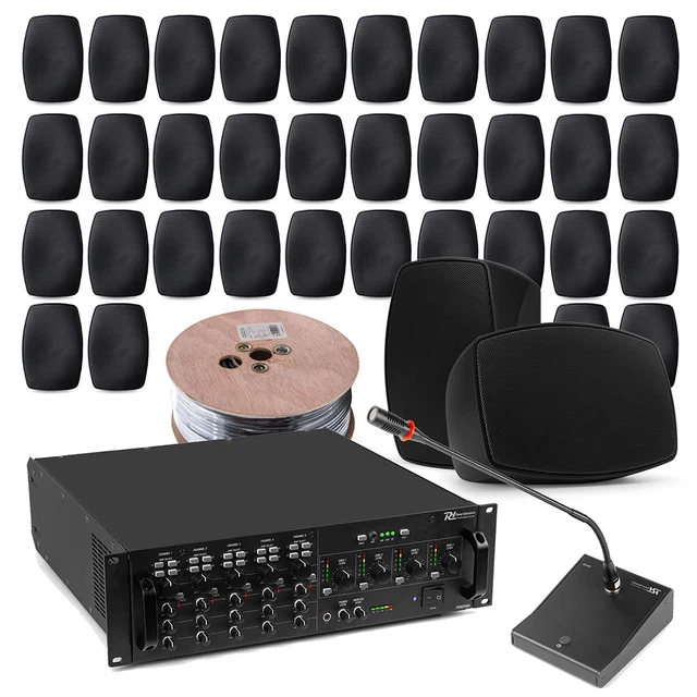 RESTAURANT BAR BACKGROUND Music System - 32x Wall Speakers BHW40BK ...