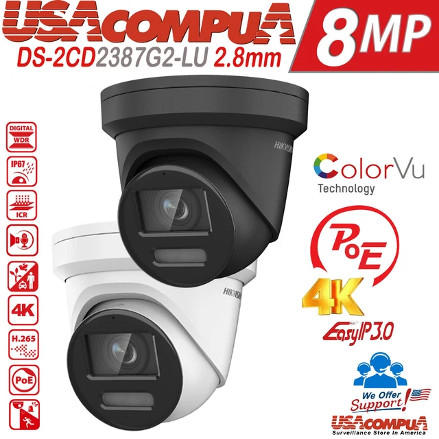 ORIGINAL HIKVISION 4K 8MP AcuSense ColorVu IP Camera DS-2CD2387G2-LU POE Mic US EUR 186,09 ...