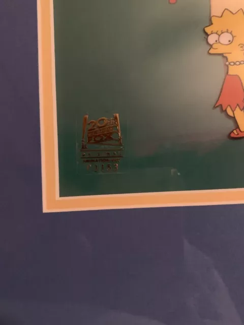 THE SIMPSONS ORIGINAL Animation Cel! Rare Whole Family Except Maggie ...
