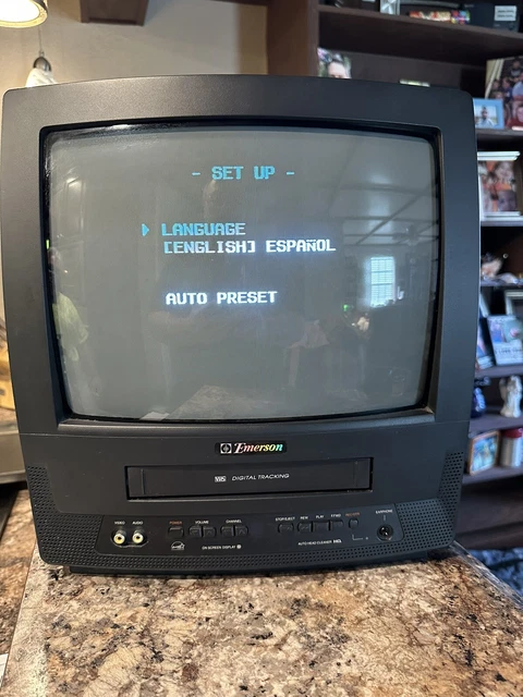 EMERSON 13& TV Vcr Vhs Player Combo Retro Gaming Crt Ewc1304 Tested -No ...