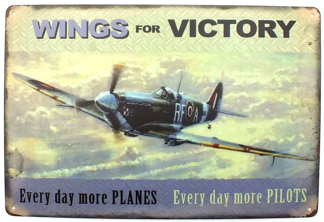 WINGS FOR VICTORY Military RAF Army Vintage Metal Tin Door Wall Sign ...