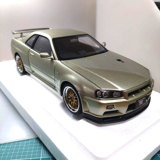 550 AUTO ART 1/18 Nissan Skyline GT R R34 1999 Titanium Silver Diecast ...