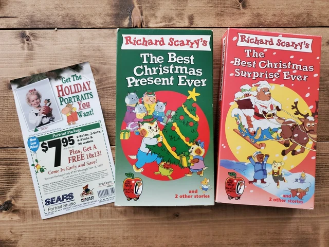 RICHARD SCARRY VHS lot of 2 The Best Christmas Surprise & Present Ever ...