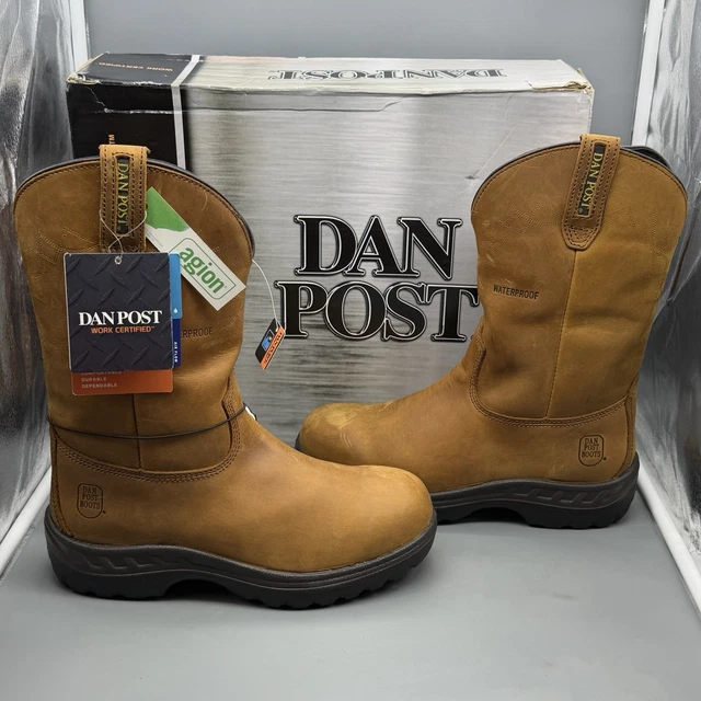 DAN POST CUMMINS 11” Mens Size 8 W Wide Waterproof Work Certified Boots ...