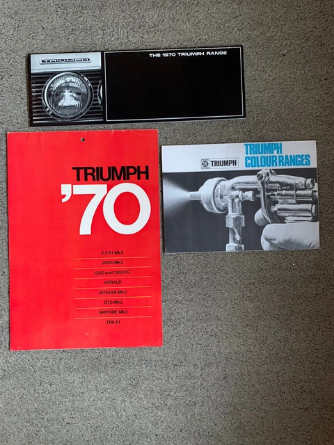 TRIUMPH CARS RANGE Brochure, Calendar And Colour Chart 1970 UK Market £ ...