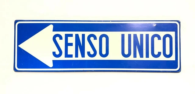 CARTELLO STRADALE VINTAGE Senso Unico Anno 1990 EUR 99,99 - PicClick IT