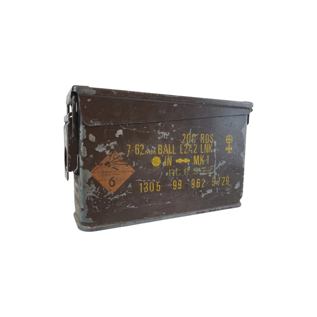 ORIGINAL BRITISH ARMY MOD Metal Ammunition Ammo Box Empty Storage L2A2 ...