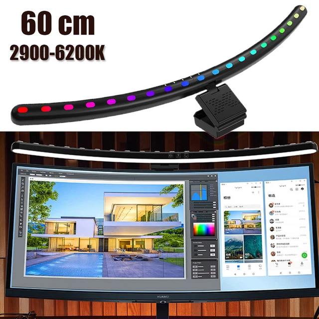 LAMPADA MONITOR CURVO LED RGB screenbar lampada da schermo barra ...