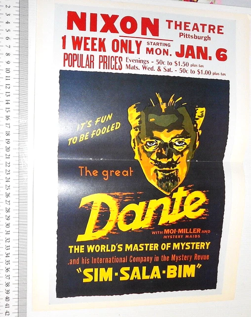 THE GREAT DANTE mago magician magical 80s poster repro - manifesto ...