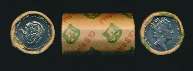 AUSTRALIA: 1991 50C Ram's Head Roll of 20 Choice/ Gem, Cat $16 each in ...