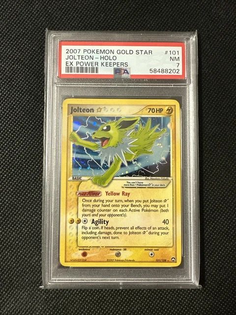 2007 GOLD STAR Jolteon Ex Power Keepers 101/108 Holo PSA 7 Pokemon Card Vintage EUR 463,63 ...