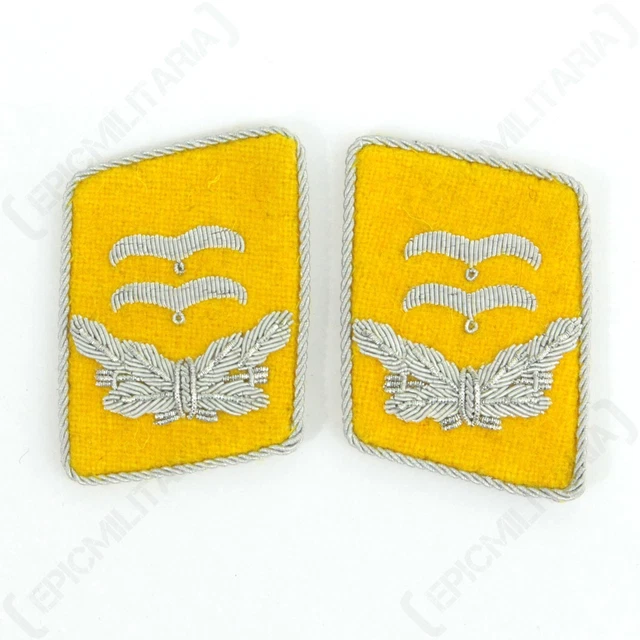 LUFTWAFFE FLIEGER DIVISION Oberleutnant Collar Tabs - Yellow - WW2 ...