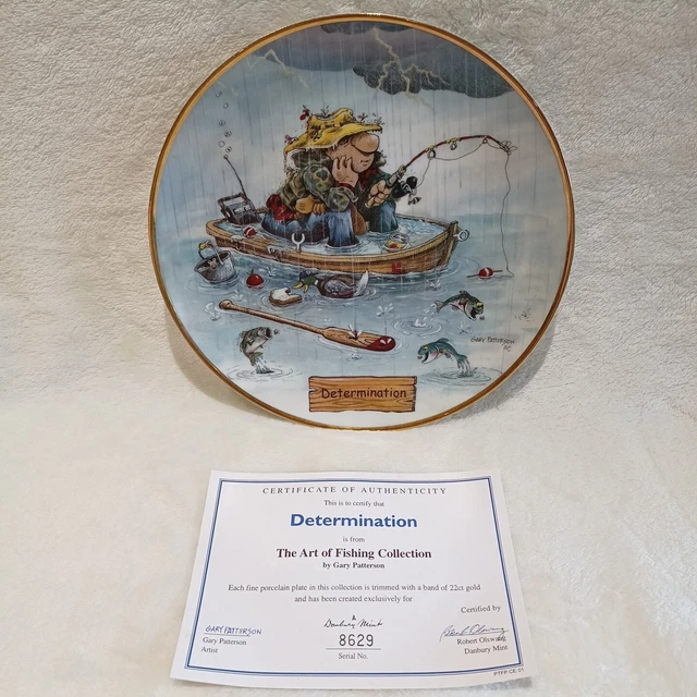 DETERMINATION ART OF Fishing Collectable Plate Certificate Gary ...