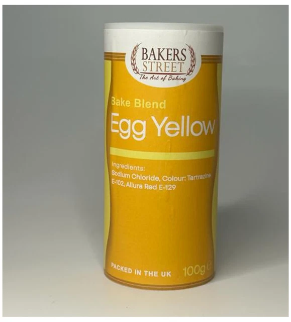 FOOD COLOURING POWDER 2X100g Bakers Street Bake Blend Egg Yellow ...