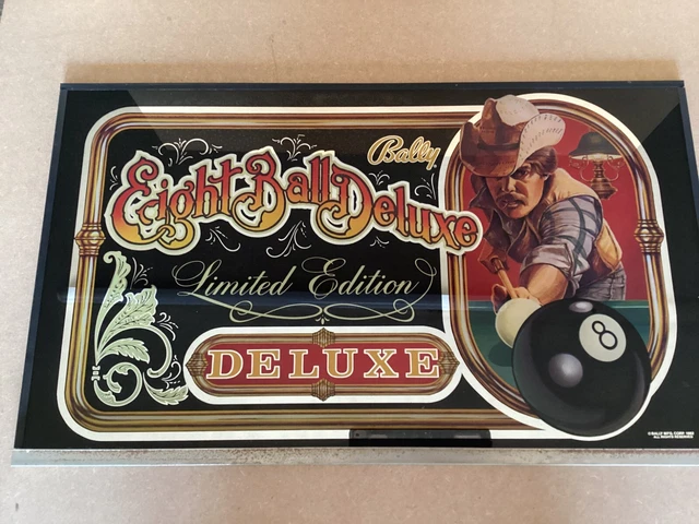 VINTAGE BALLY 1982 Eight Ball Deluxe Limited Edition Back glass for ...