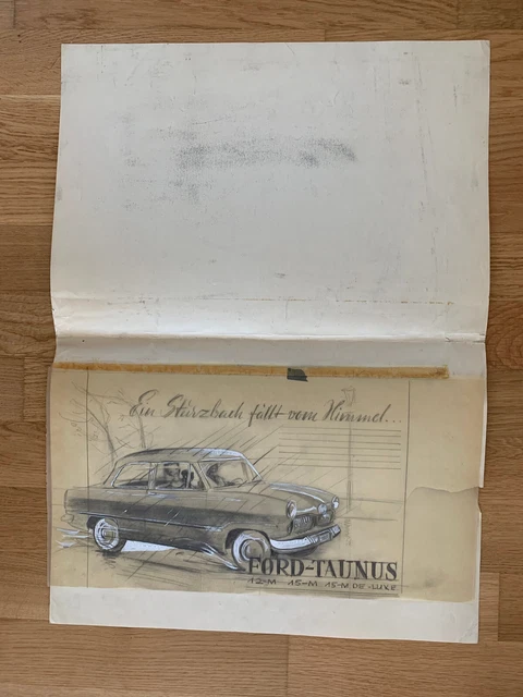 ZEICHNUNG SKIZZE FORD-TAUNUS 12-M / 15M / 15M DE-LUXE EUR 4,00 - PicClick DE