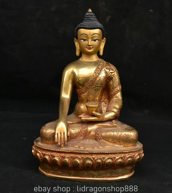 STATUE DE BOUDDHA Shakyamuni Amitabha en bronze violet chinois de 9 " EUR 838,80 - PicClick FR