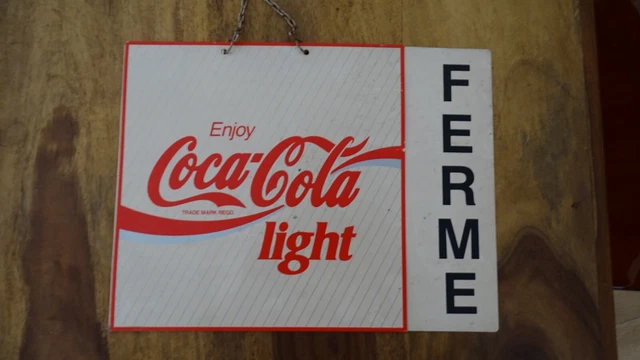 COCA COLA PLV Ouvert Ferme Enjoy Light Annees 90 Bistrot Bar EUR 22,25 ...